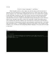 Cs Setup Python And C Reflection Docx Cs Cs