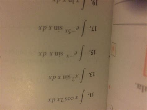 Solved Integral X Cox 2x Dx Integral X2 Sin X Dx Integral