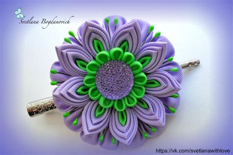 КАНЗАШИ ЦВЕТЫ ИЗ ТКАНИ И АТЛАСНЫХ ЛЕНТ Поделки из ткани Самодельные цветы Поделки