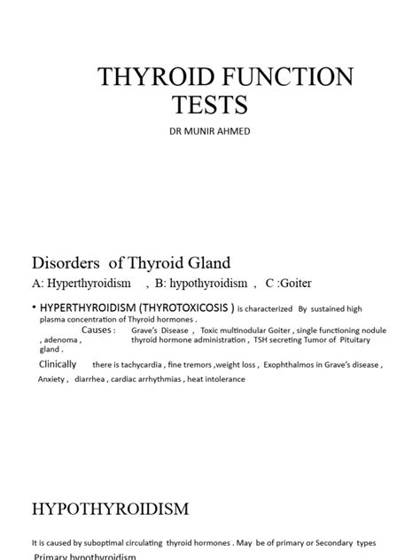 Thyroid Functions Test Pdf Thyroid Thyroid Stimulating Hormone