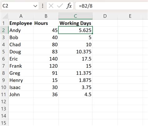 Excel How To Convert Hours To Hour Workdays