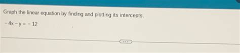 Solved Graph The Linear Equation By Finding And Plotting Its