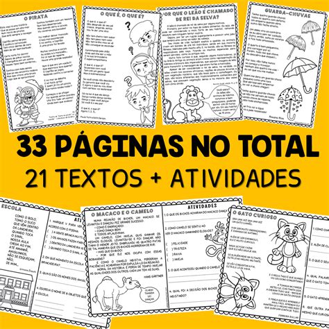 Fichas De Leitura Pequenos Textos Criar Recriar Ensinar