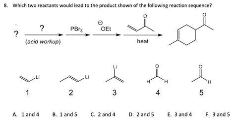 Solved Which Two Reactants Would Lead To The Product Shown