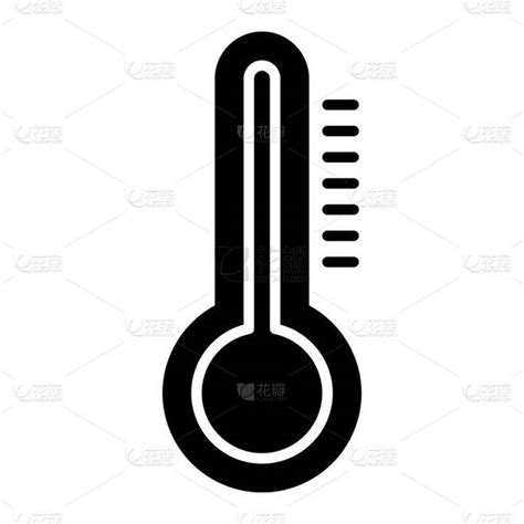 白底温度计图标 矢量图解