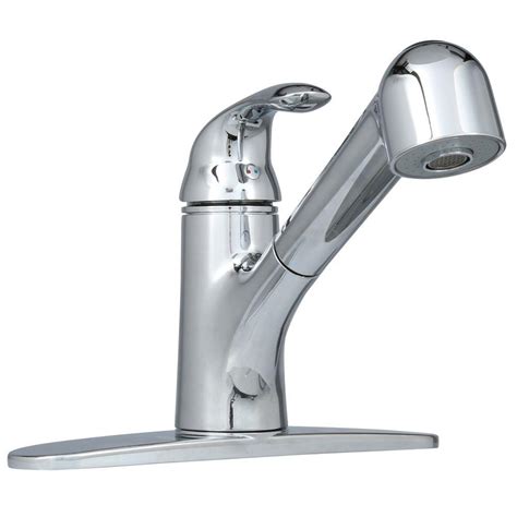 Ez Flo Non Metallic Single Handle Pull Out Sprayer Kitchen Faucet In