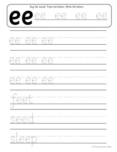 Phonics Worksheets Lesson Plan Flashcards Jolly Phonics Letter Ee