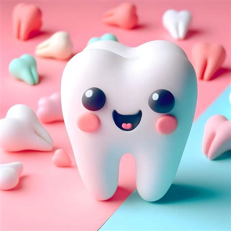 Happy Healthy 3d Thooth Premium Ai Generated Image