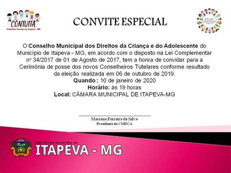 Convite Posse Dos Novos Conselheiros Tutelares 10012020