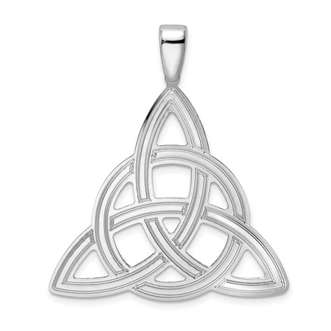 Sterling Silver Rhod Polished Grooved Celtic Knot Pendant Unclaimed