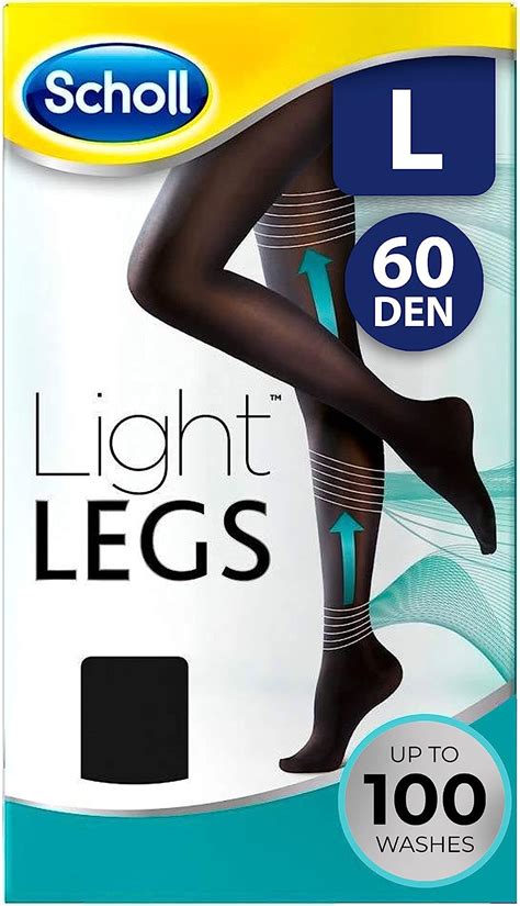 Scholl Light Legs Compression Tights For Women 60 Denier Black Large