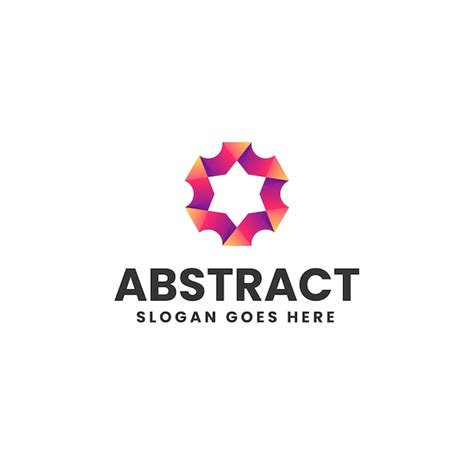 Ilustración de logotipo vectorial abstracto gradiente estilo colorido Vector Premium