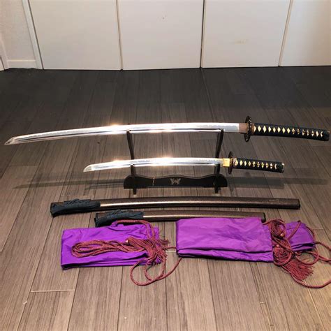 高級模造刀 樋入り 全長1025cm 大小セット 太刀 拵え 居合刀 刀袋 メルカリ