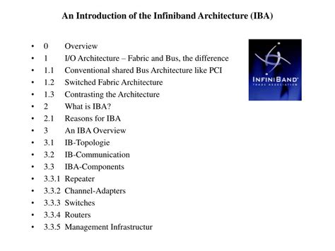Ppt An Introduction Of The Infiniband Architecture Iba Powerpoint