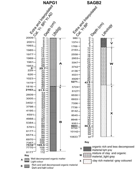 Descriptions Of Cores At Different Depths Download Scientific Diagram