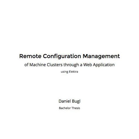 Remote Configuration Management