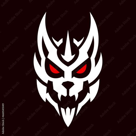 Devil Face Logo Icon Flat Vector Illustration Mascot Design Stock Vector Adobe Stock