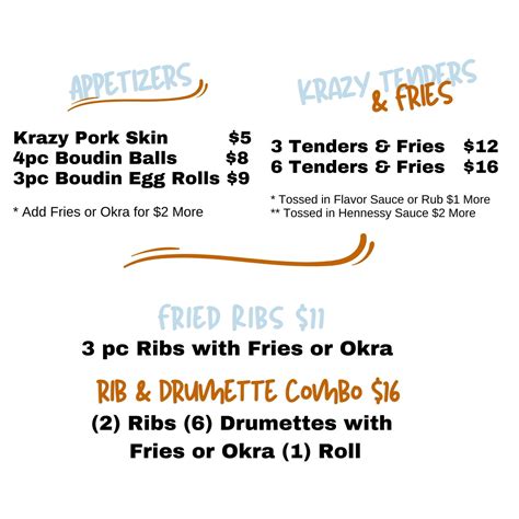 Food Menu Humble 3ds Krazy Kitchen