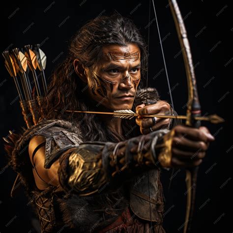 Premium Photo Bow And Arrow Archer Sport Warrior Picture Ai Generated Art