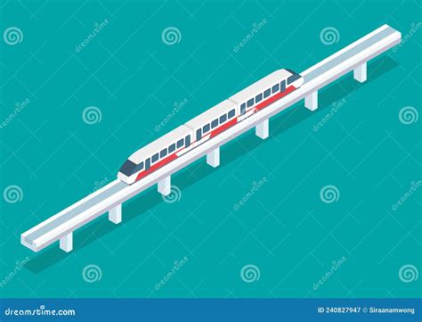 Isometric Modern High Speed Train Stock Vector Illustration Of Flat