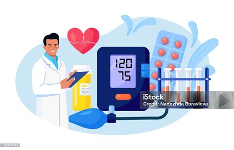 Vetores De Hipotensão Ou Doença Da Hipertensão Médico Escrevendo