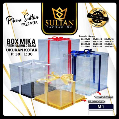 Jual Cake Box Kotak Kue Mika Transparan Dus Hadiah Tutup Mika 25x25