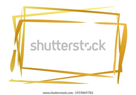 Golden Hand Draw Sketch Simple Rectangle Stock Vector Royalty Free 1959869782 Shutterstock