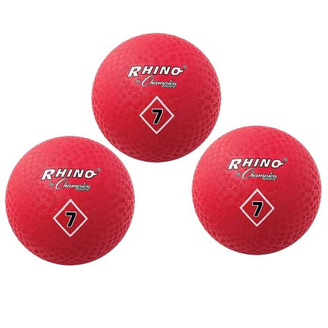 Champion Playground Ball 7 Red Pack Of 3 Chspg7rd 3