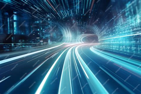 Premium Photo High Speed With Binary Code Numbers On Motion Blurred