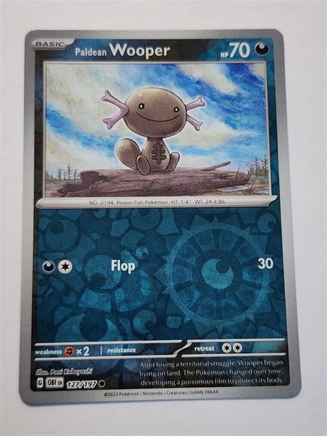 Pokemon Tcg Paldean Wooper Reverse Holo Obsidian Flames 127197