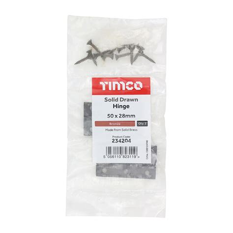 Timco Solid Drawn Hinge Solid Brass Bronze