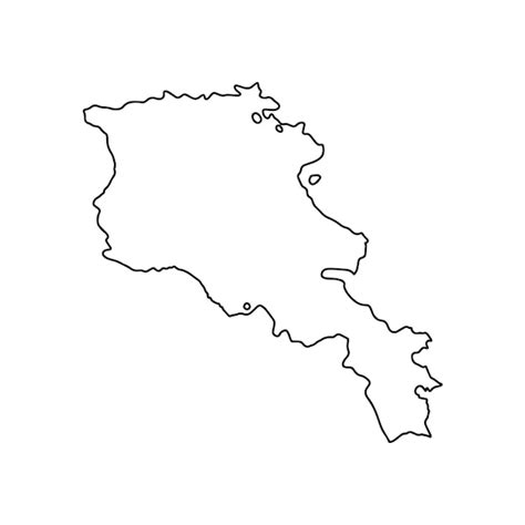 Premium Vector Outline Map Of Armenia White Background Vector Map