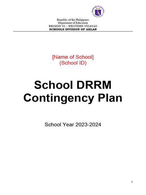 School Drrm Plan Pdf Tropical Cyclones Flood