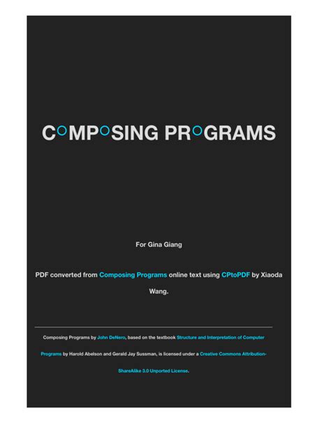 Composing Programs Pdf