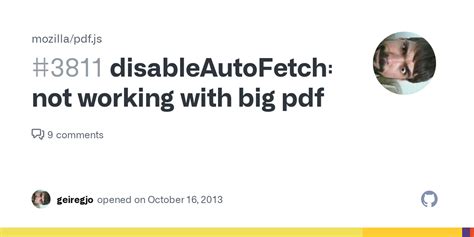 Disableautofetchtrue Not Working With Big Pdf · Issue 3811 · Mozillapdfjs · Github