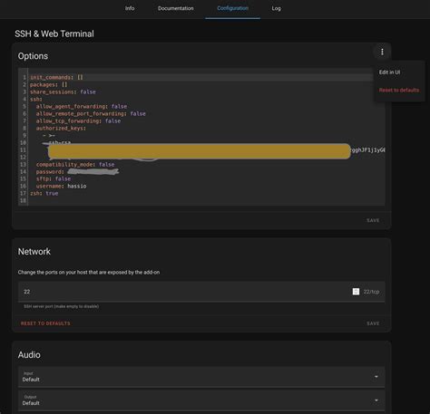 Addon S Option Edit In Yaml Not Showing Yaml Config Configuration Home Assistant Community