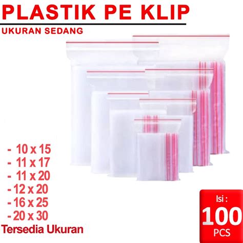 Jual PLASTIK KLIP PLASTIK ZIPLOCK ISI 100 LEMBAR PER PACK Plastik