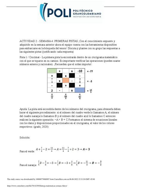 Entrega Matematicas Semana 4 Pdf Loseta