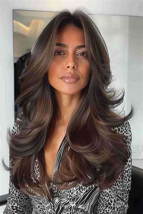 50 Long Layered Hairstyles With Curtain Bangs Youll Want To Try In