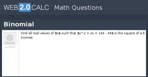 View Question Binomial
