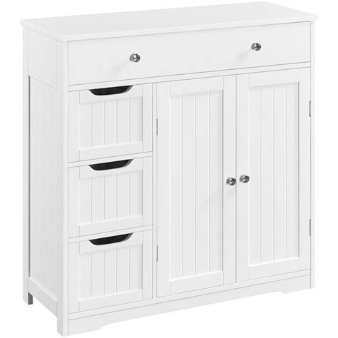 Yaheetech Badkommode Badezimmerschrank Badschrank Mit 4 Schubladen
