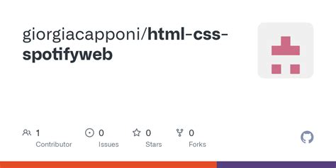 Github Giorgiacapponi Html Css Spotifyweb