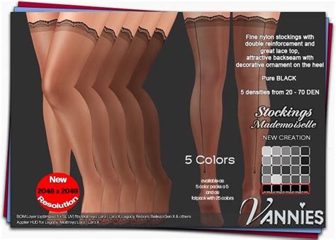 Second Life Marketplace 2k Vannies New Stockings Mademoiselle Pure