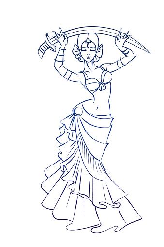 Belly Dancer Line Drawing