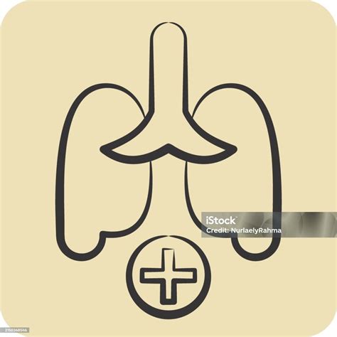 아이콘 호흡기학 2 의료 전문 기호와 관련이 있습니다 손으로 그린 스타일입니다 심플한 디자인 일러스트레이션 개념에 대한 스톡