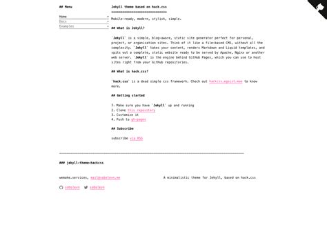 Jekyll Theme HackCSS Jamstack Themes