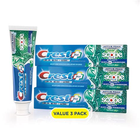 Crest Premium Plus Scope Outlast Toothpaste Long Lasting Mint Flavor 5