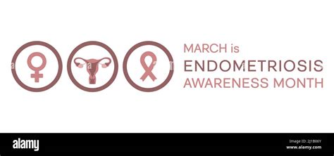 National Endometriosis Awareness Month March Info Graphic Stock Vector