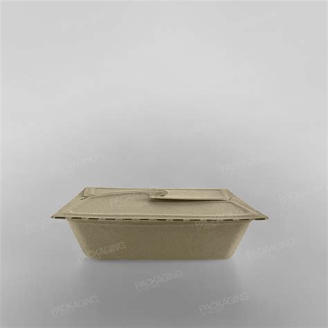 500ml 300 Pcs Rectangular Pulp Meal Box Eco Friendly Food Packaging