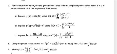 solved 2 for each function below use the given power